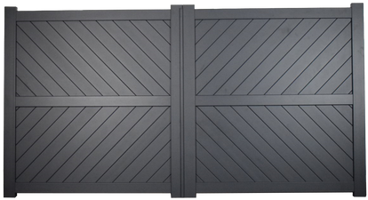 The Strand - Aluminium Driveway Gates with diagonal solid infill - Fla ...
