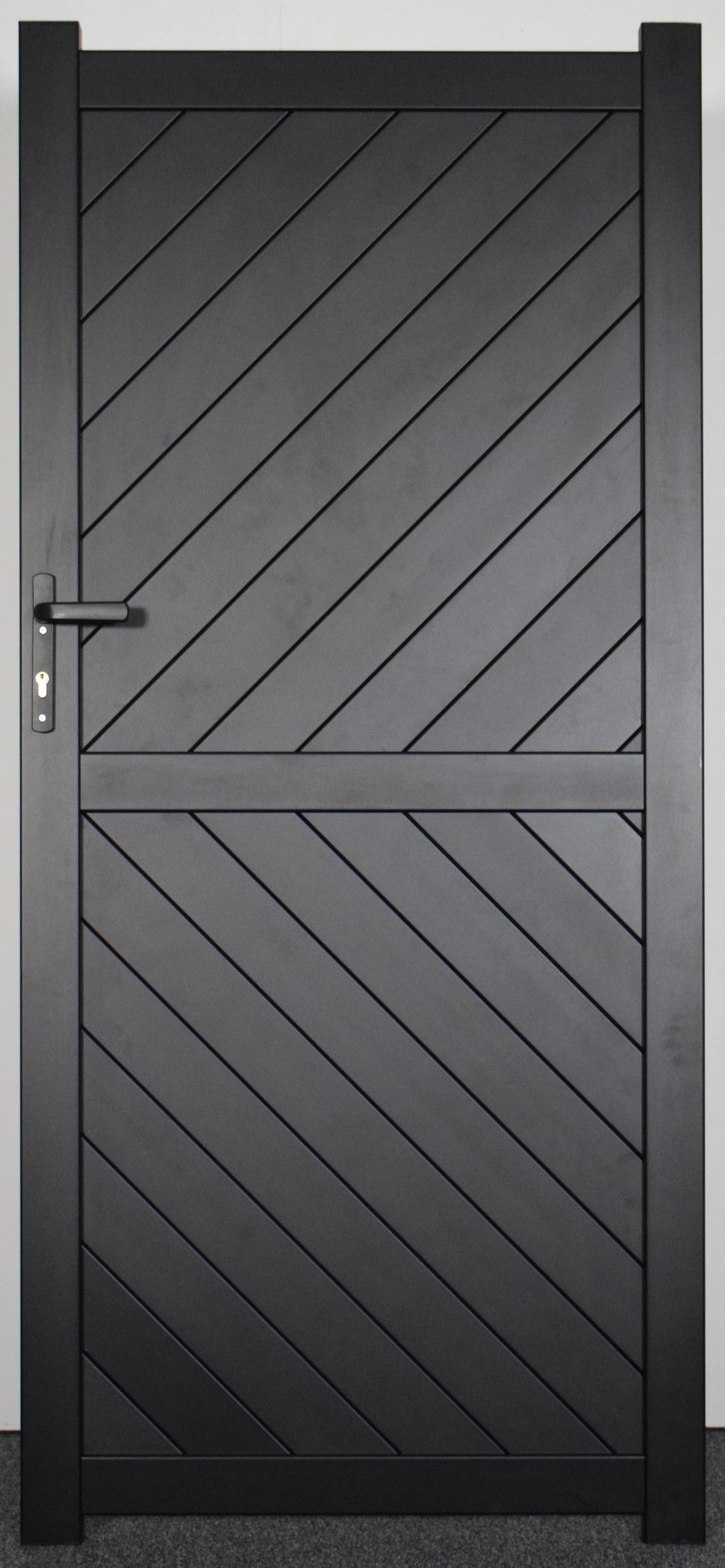 Aluminium Pedestrian Gate with Diagonal Solid Infill — Online Security ...